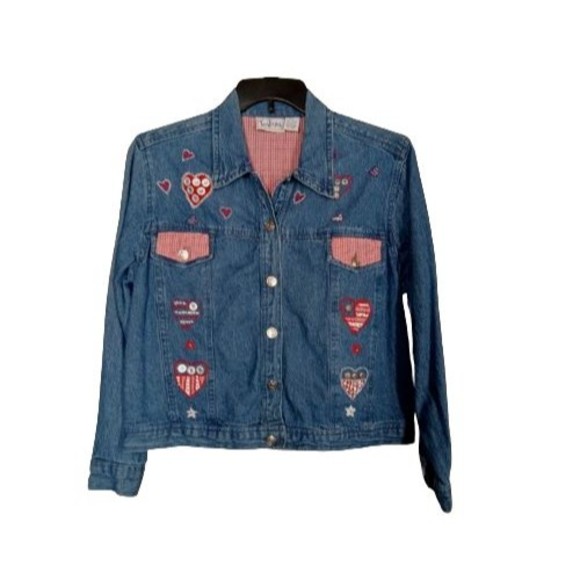 Tantrums | Jackets & Coats | Vintage Tantrums Denim Jean Jacket Floral ...